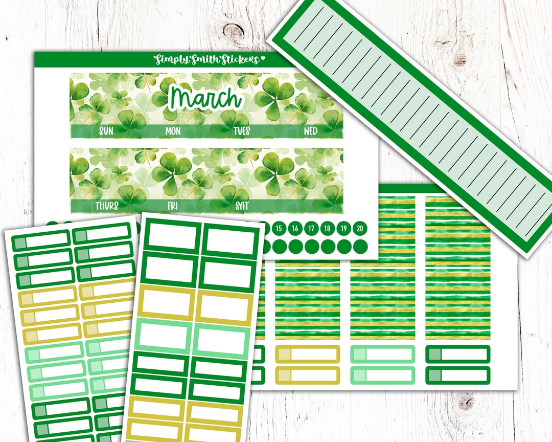 A5 MARCH Monthly Sticker Kit | Customizable | Planner Accessories ...