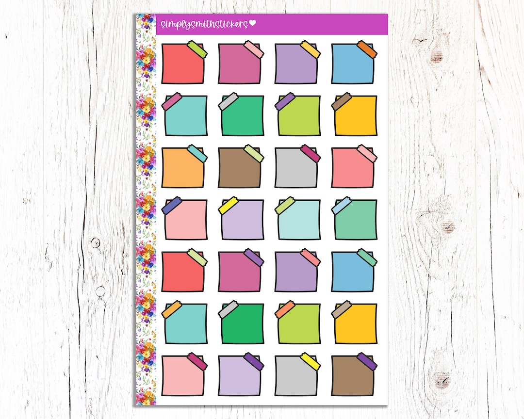 STICKY NOTE DOODLES Bold | Planner Stickers | Functional Stickers ...