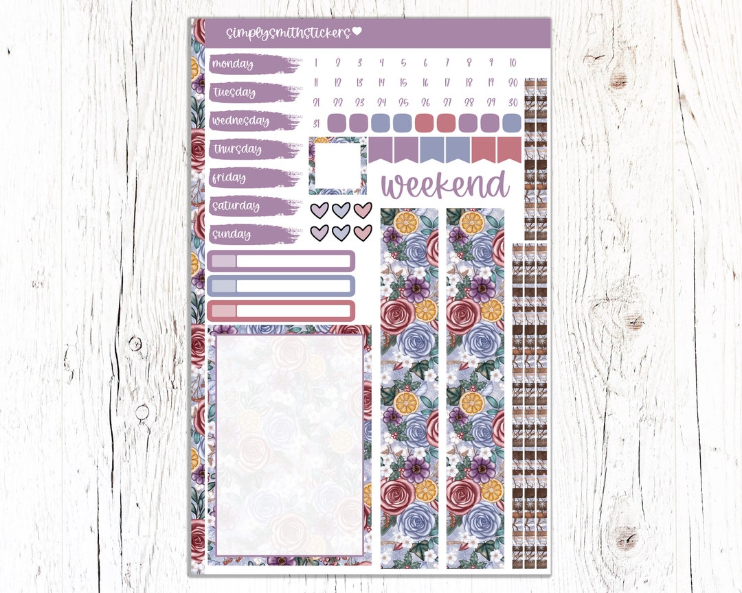A5 COMPACT VERTICAL Mini Kit | WINTER_FOREST | Planner Sticker Kit ...