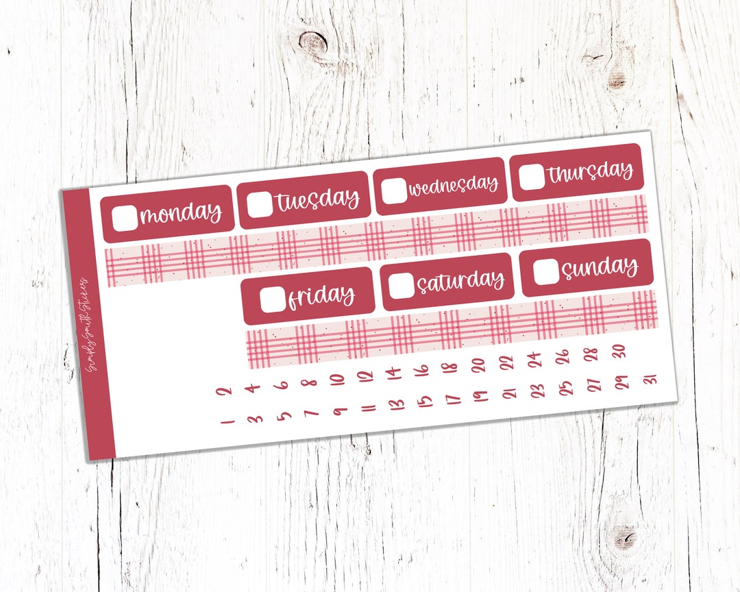 SWEETHEART Date Headers Planner Stickers Functional Planning Kit Add on ...