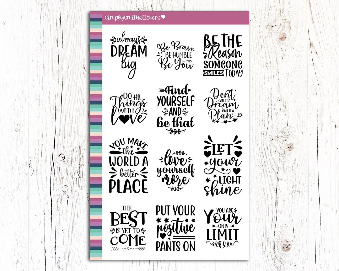 MOTIVATIONAL QUOTES - EC Planner | Planner Stickers | Functional ...