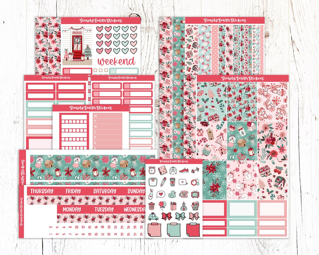 CHRISTMAS TIME | Vertical Weekly Planner Sticker Kit | Planner Stickers ...
