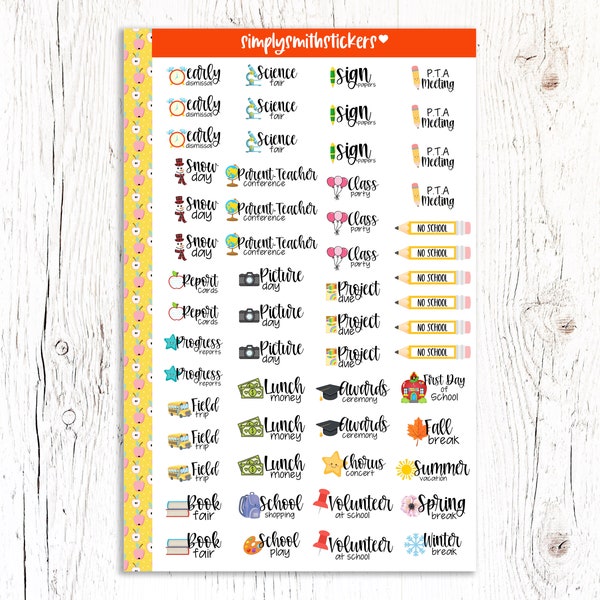 School Year Planner Stickers - Etsy