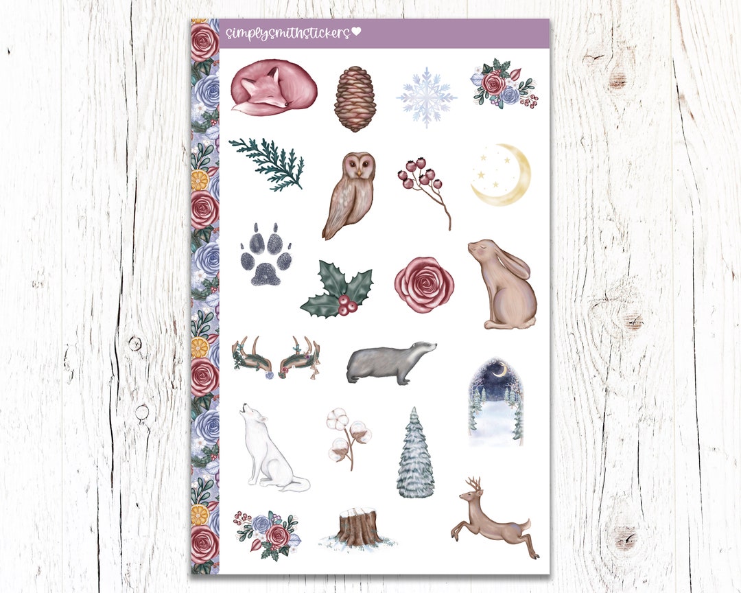 WINTER FOREST DECO Stickers | Planner Stickers | Decorative Stickers ...