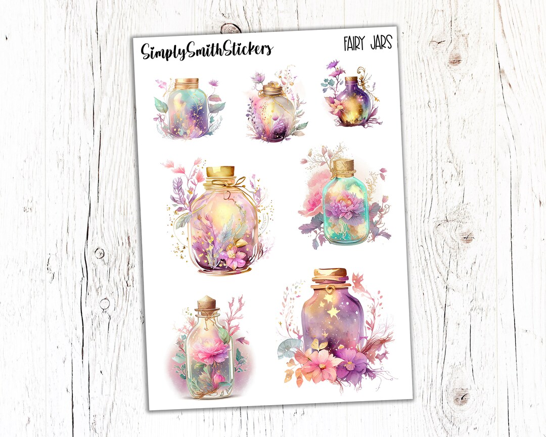 FAIRY JARS Clear Frosted Matte Stickers | Deco Stickers | Planner ...
