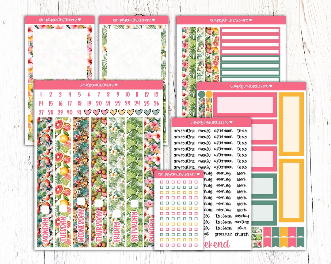 PARADISE Daily Duo Kit | 7x9 Planner Stickers | Daily Planning Stickers ...