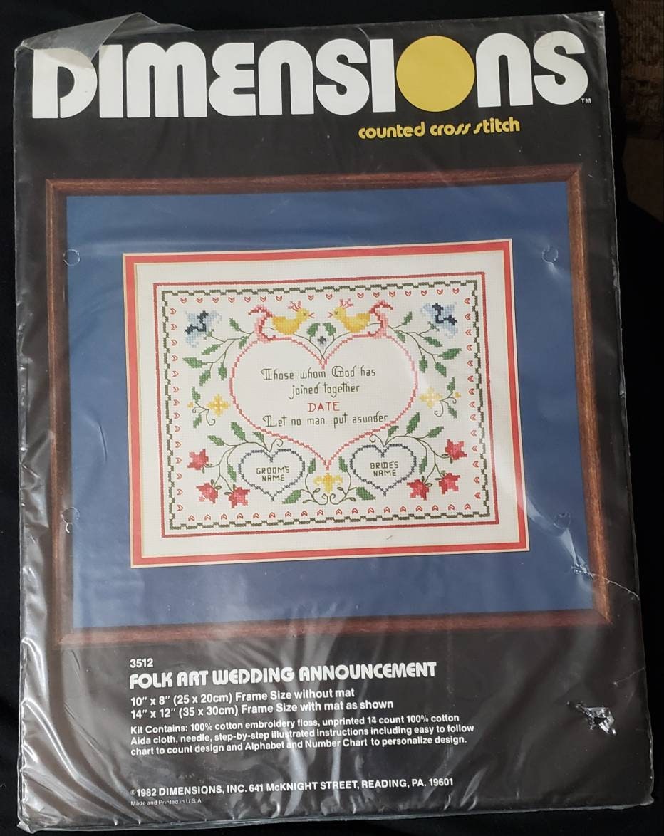 Wedding Cross Stitch Patterns Dimensions