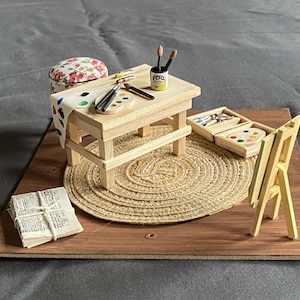 Miniature Art Studio- Mini Room Scene- Art Decor 1:12 Scale - Etsy