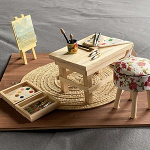 Miniature Art Studio- Mini Room Scene- Art Decor 1:12 Scale - Etsy