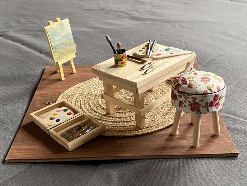 Miniature Art Studio- Mini Room Scene- Art Decor 1:12 Scale - Etsy