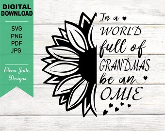 In A World Full of Grandmas Be a Mimi SVG Cut File Summer - Etsy