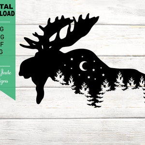 Moose Tree Treeline SVG Moose Png Download Cut - Etsy Canada