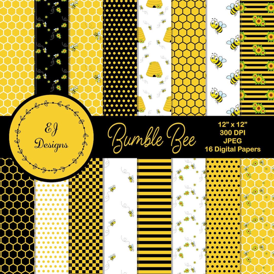 Bumble Bee Digital Papers, Bee Papers, Insects, Honey, Hive, Beehive ...