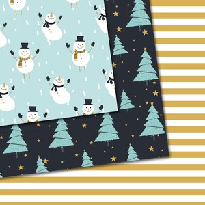 Christmas Paper, Digital Papers, Santa Paper, Reindeer, Snowman ...