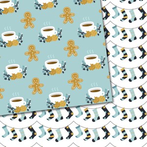 Christmas Paper, Digital Papers, Santa Paper, Reindeer, Snowman ...