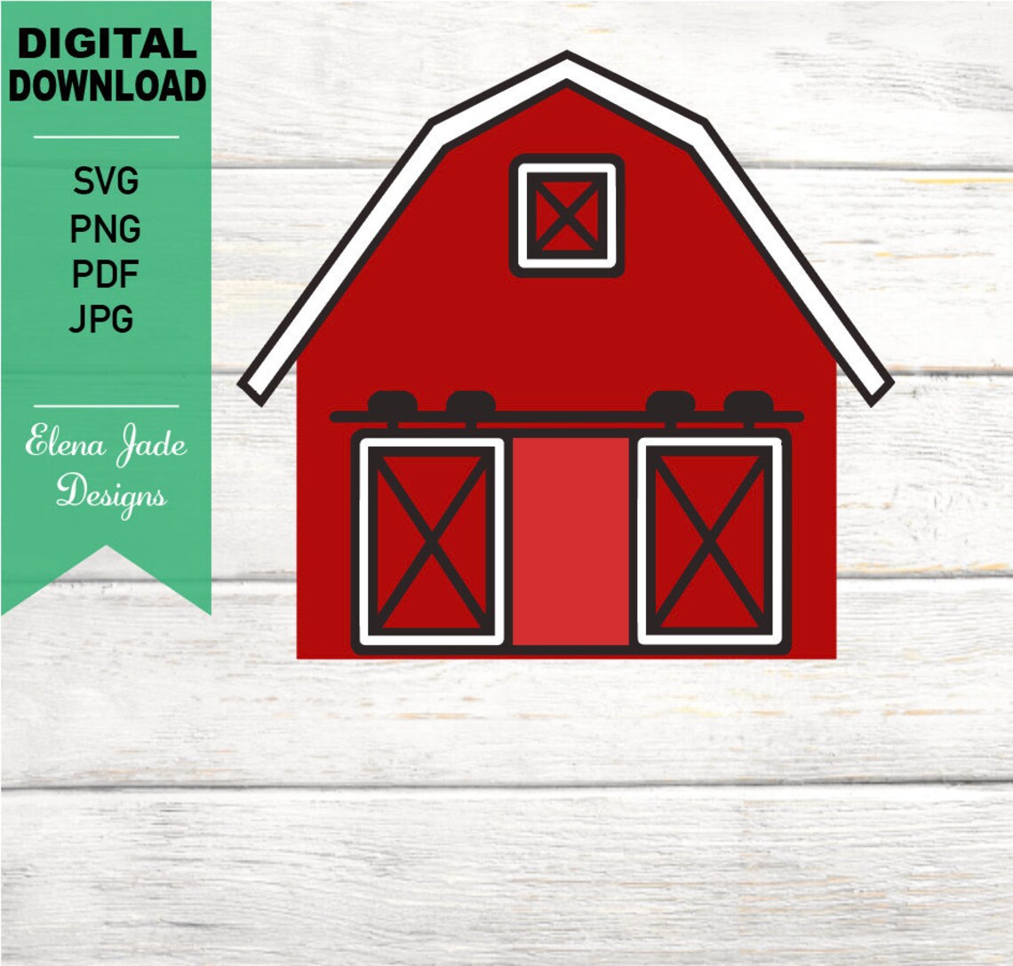 Barn SVG, Red Barn Clipart, Silhouette Cut File, PNG, JPG - Etsy