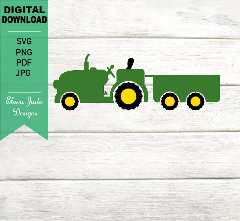 Tractor SVG Tractor Trailer John Deere Clipart Silhouette - Etsy