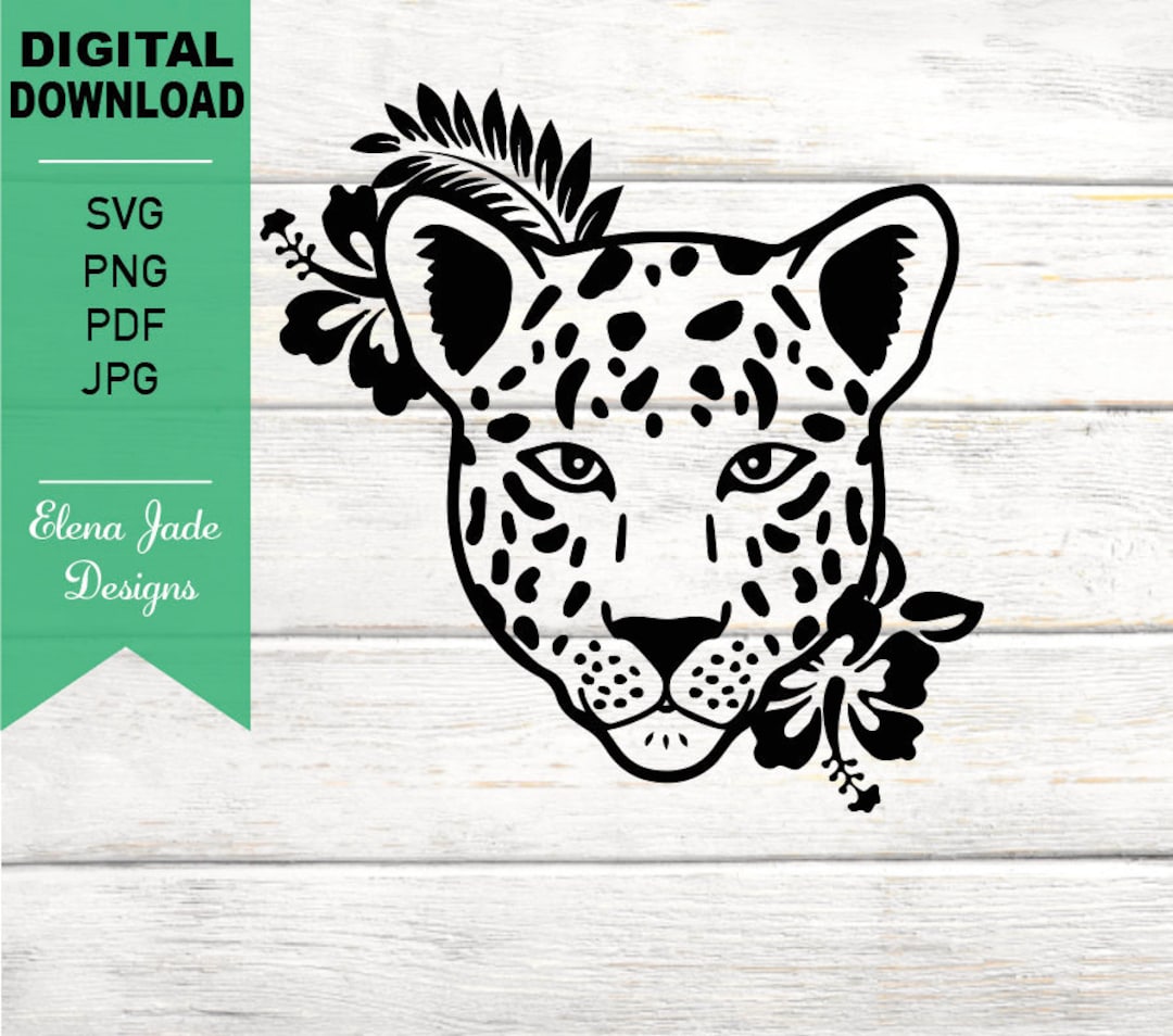 Leopard Svg, Leopard Face Svg, Leopard Head Svg, Floral Leopard Svg ...