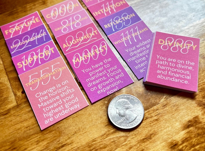 Mini Angel Number Oracle Deck Printable - Etsy