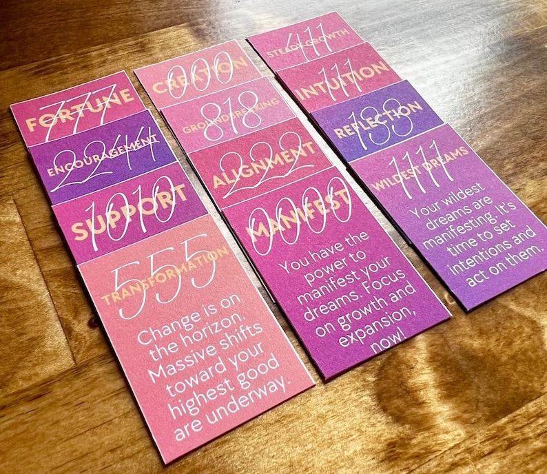 Mini Angel Number Oracle Deck Printable - Etsy