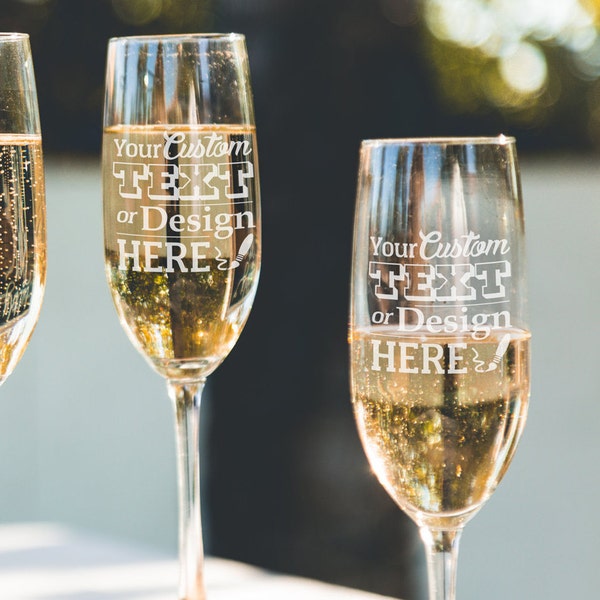 Pink Champagne Glass With Names - Etsy