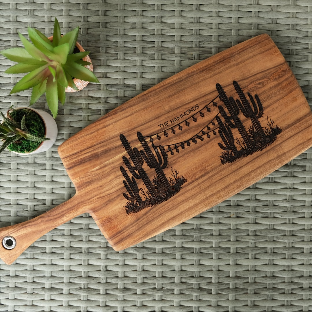 Desert Themed Cutting Board | Personalized Charcuterie Board | Cacti ...
