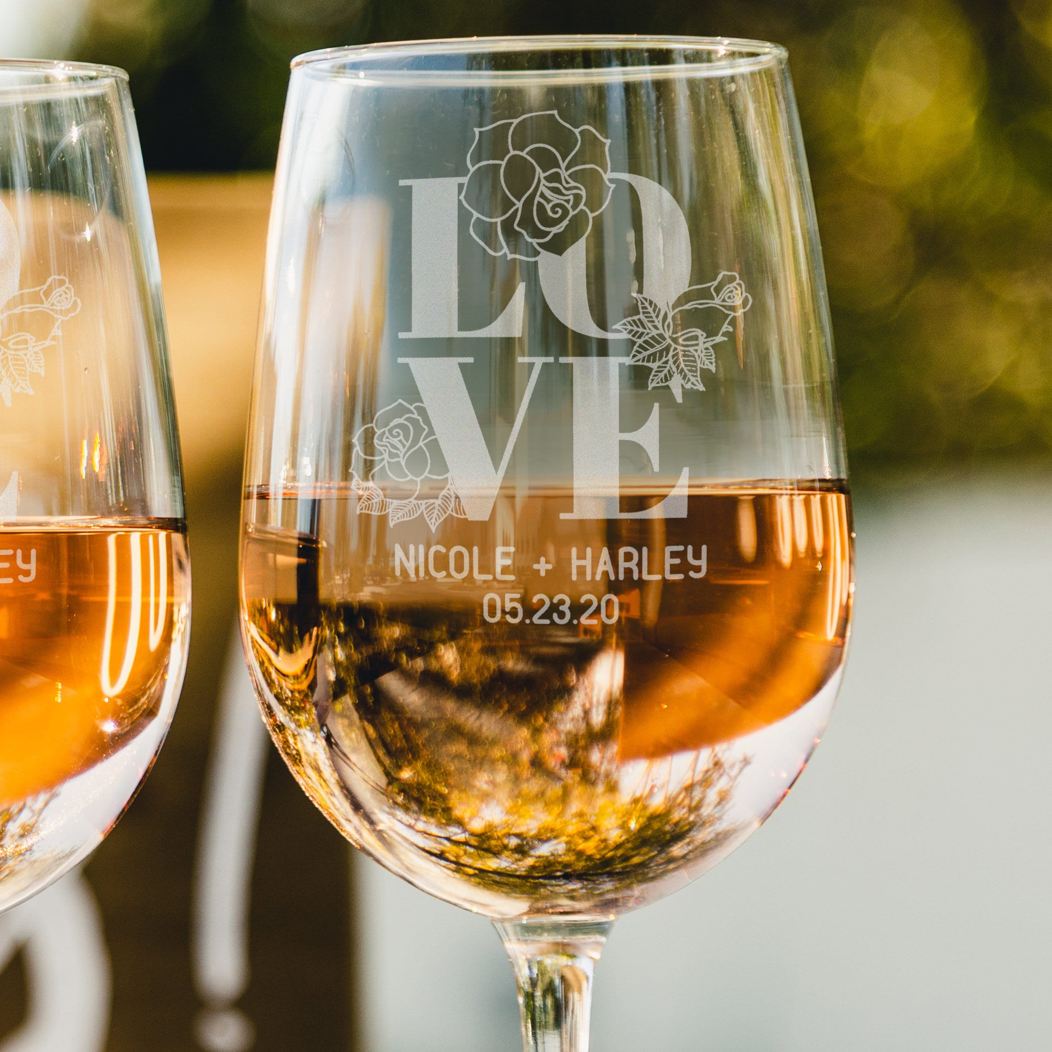 Love Personalized Wine Glass - Etched White Wine Glasses for ...
