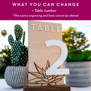 Desert Themed Table Numbers Engraved Acrylic Table Numbers 3D Acrylic ...