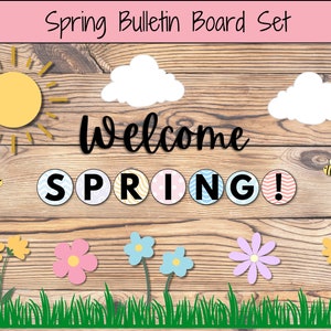 Spring Bulletin Board Set Spring Classroom Decorations Bulletin Board ...