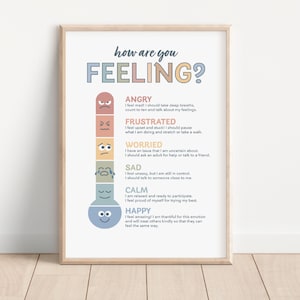 Calming Corner Poster Feelings Chart for Kids Classroom Calm Down Decor ...