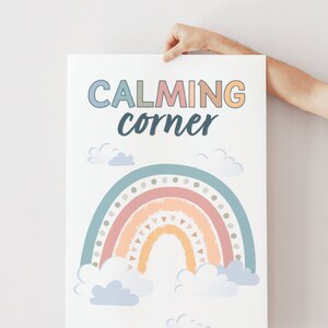 Calming Corner Poster Classroom Calm Down Decor Social Emotional Wall ...