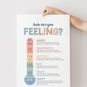 Calming Corner Poster Feelings Chart for Kids Classroom Calm Down Decor ...