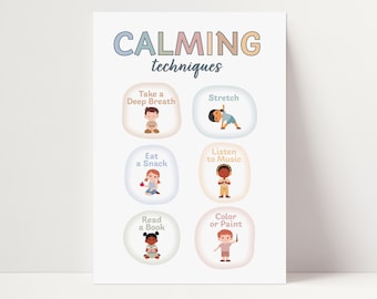 Calming Corner Poster Classroom Calm Down Decor Social Emotional Wall ...