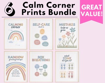 12 Calm Down Corner Posters Calm Down Kit Calming Decor Print Counselor ...
