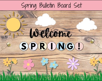 Spring Bulletin Board Set Spring Classroom Decorations Bulletin Board ...