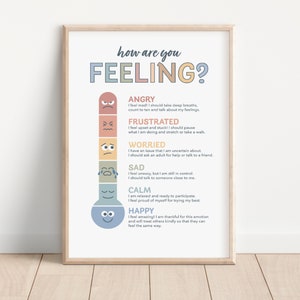 Calming Corner Poster Feelings Chart for Kids Classroom Calm Down Decor ...