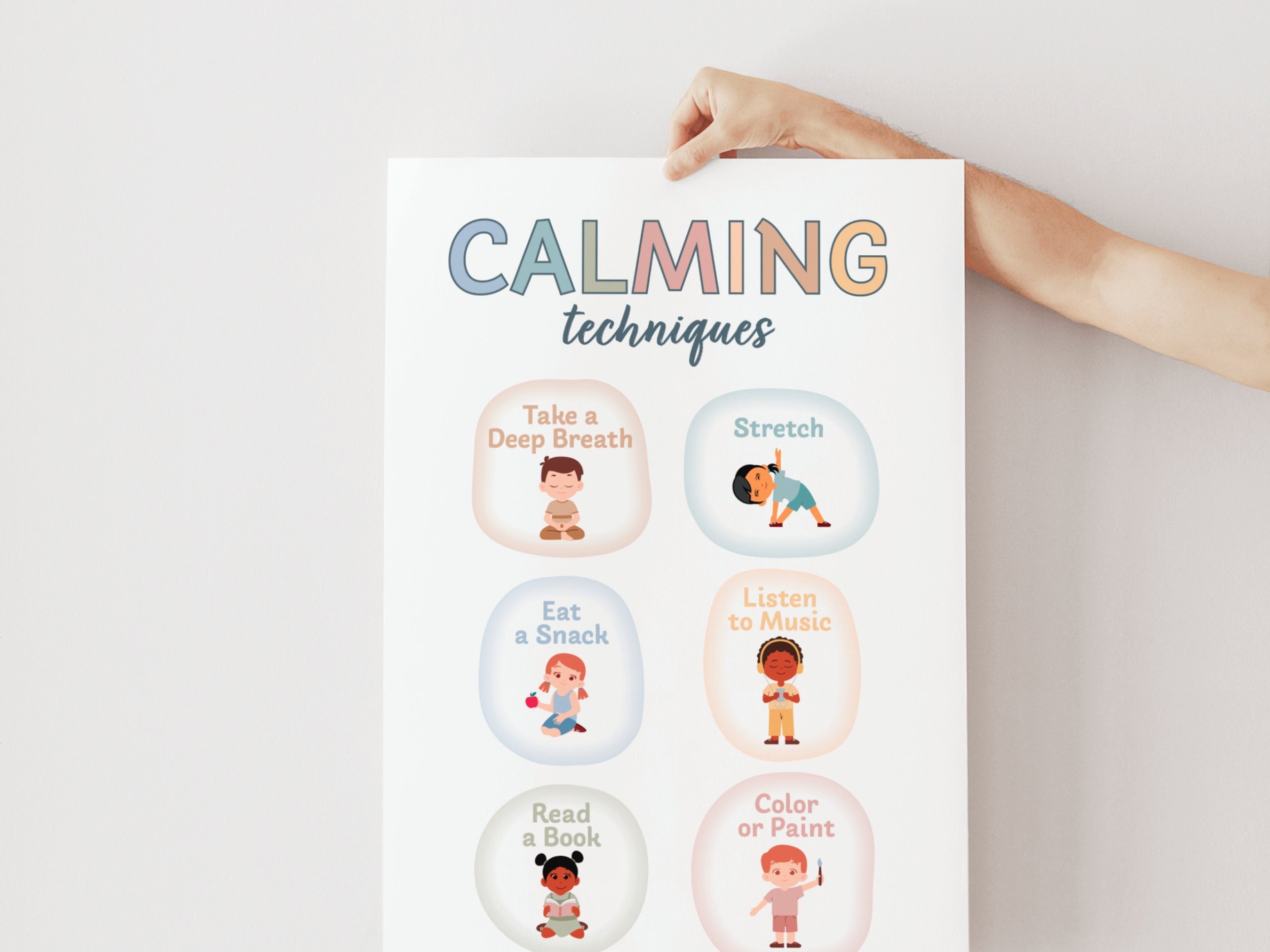 Calming Corner Poster Classroom Calm Down Decor Feelings Chart Boho ...