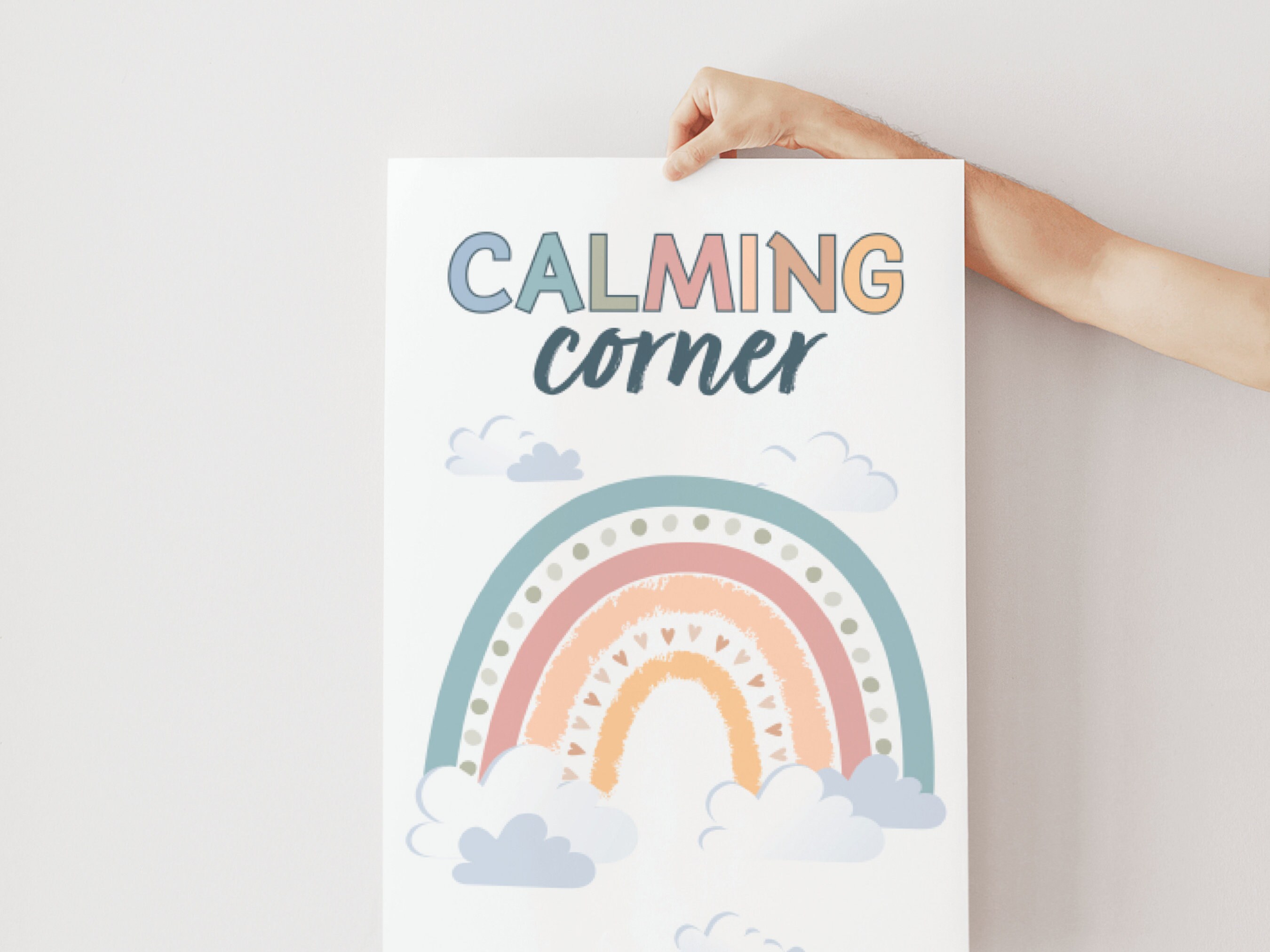 Calming Corner Poster Classroom Calm Down Decor Social Emotional Wall ...