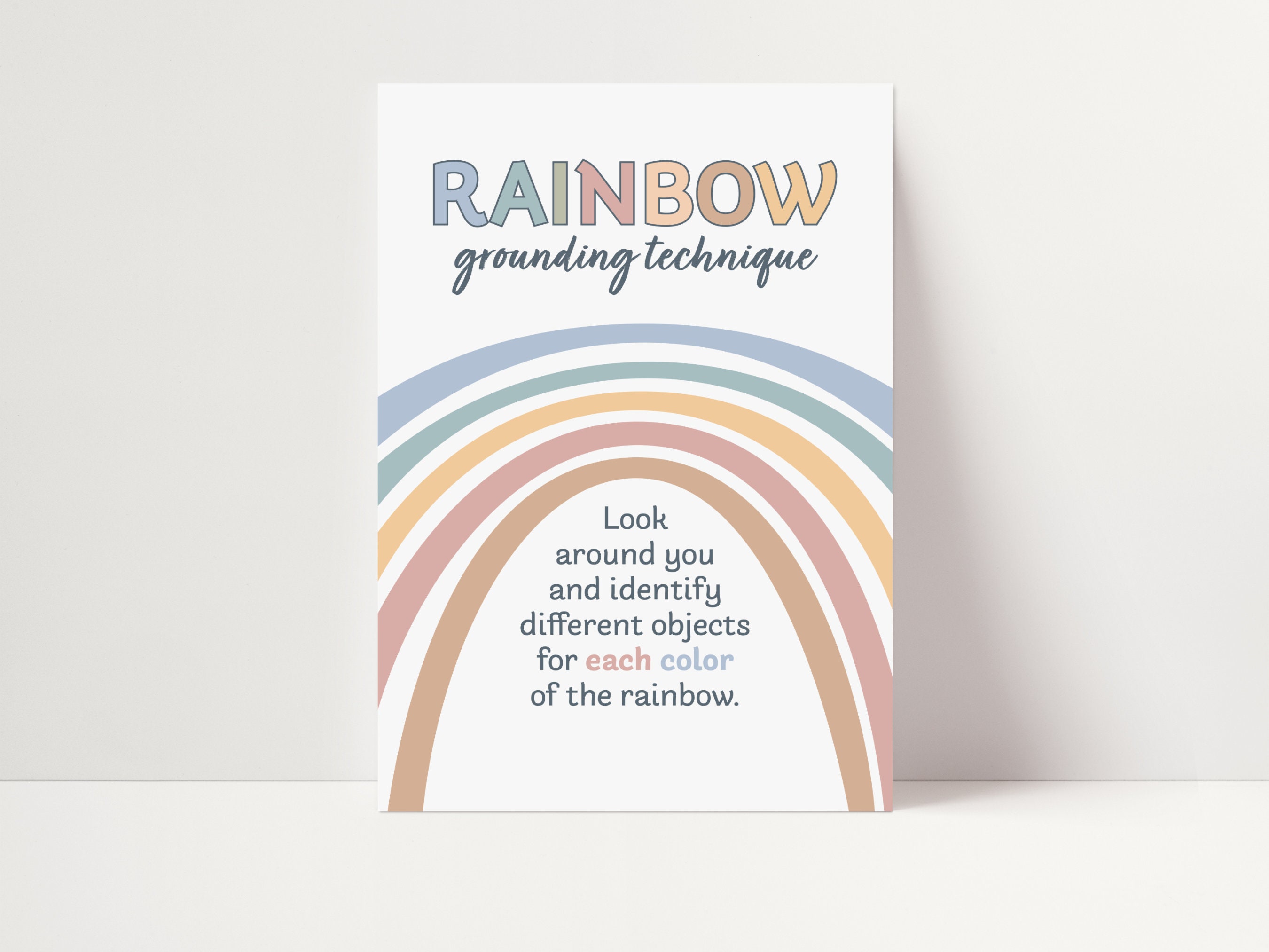 Calming Corner Poster Classroom Calm Down Rainbow Poster Classroom Wall ...