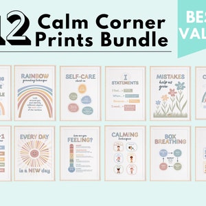 12 Calm Down Corner Posters Calm Down Kit Calming Decor Print Counselor ...