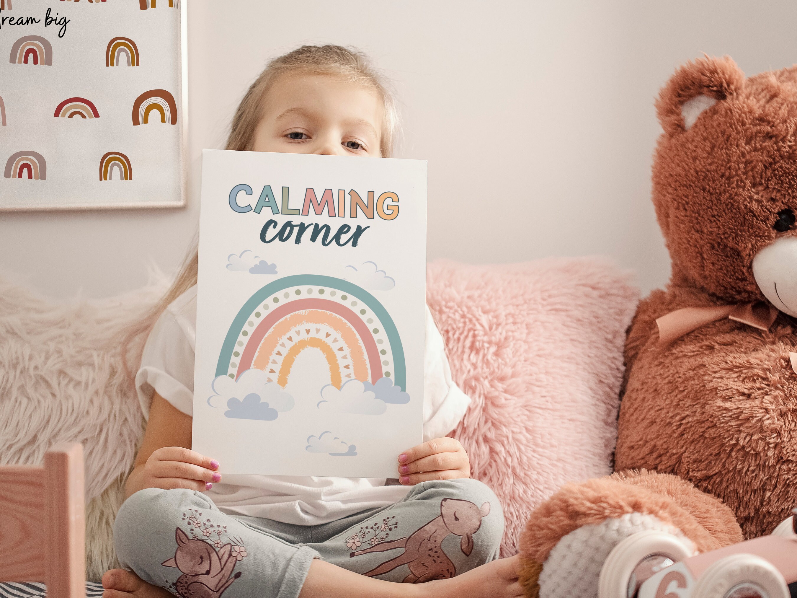 Calming Corner Poster Classroom Calm Down Decor Social Emotional Wall ...