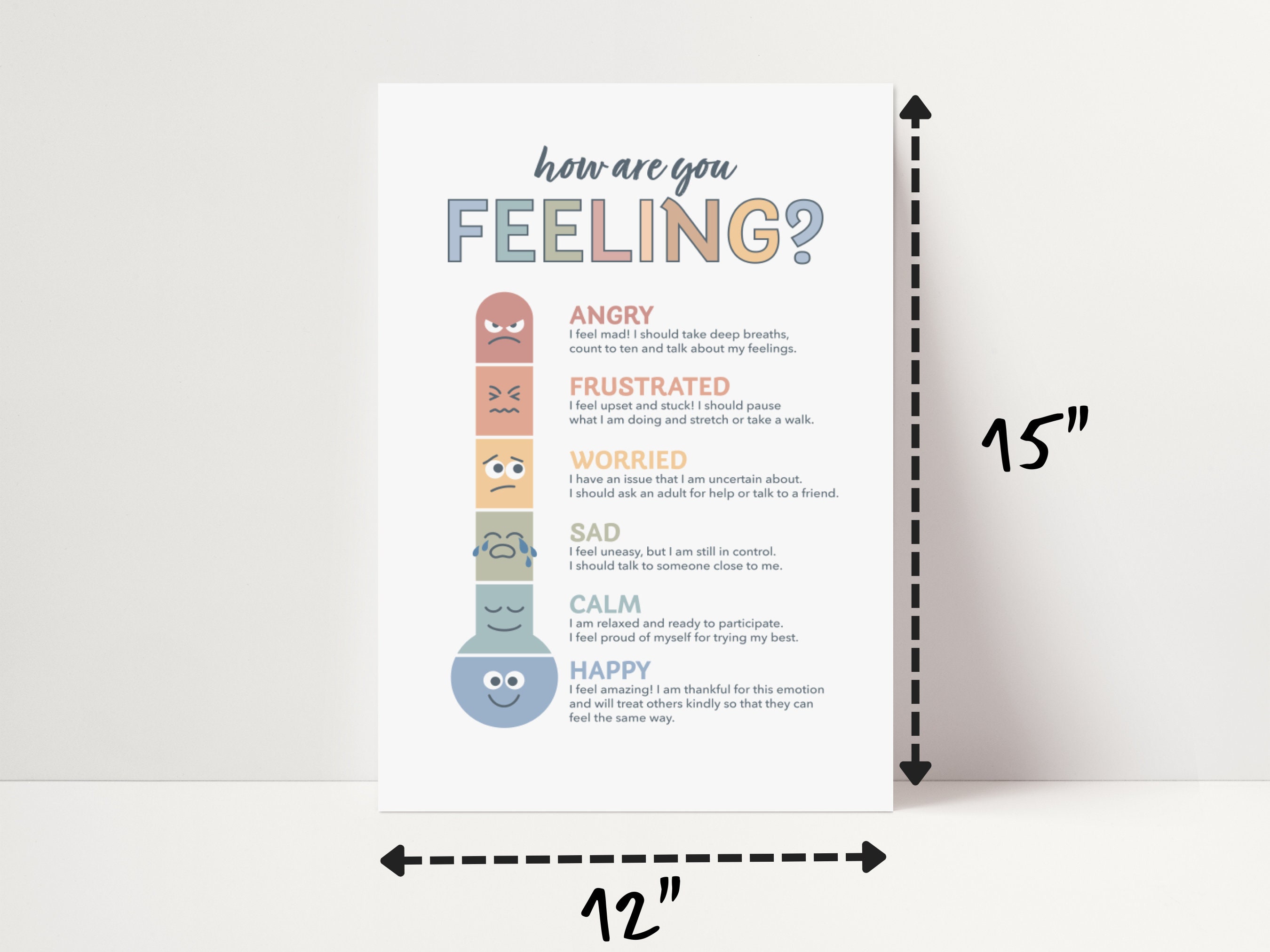 Set of 12 Boho Calm Down Corner Posters Classroom Calming Strategies ...