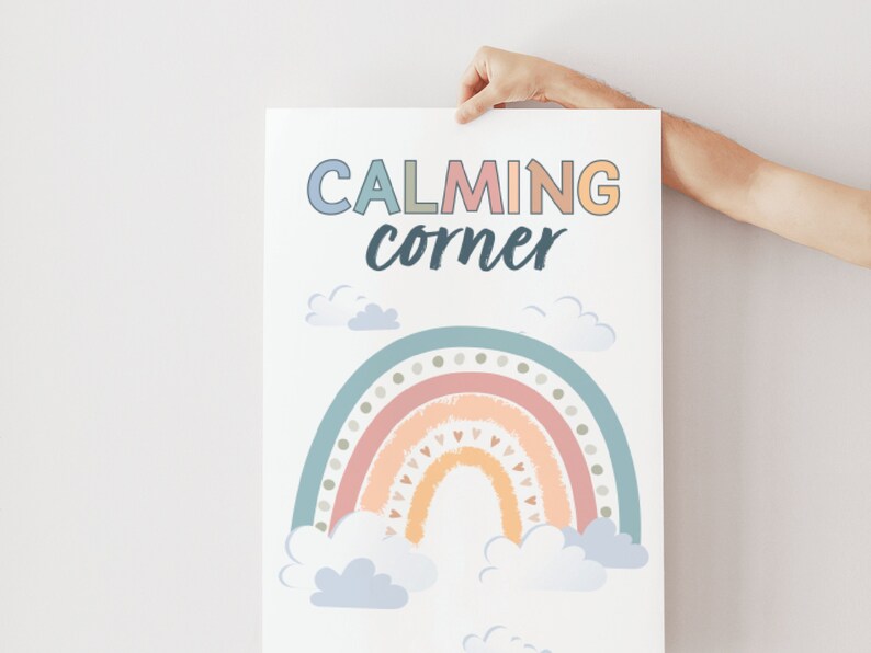 Calming Corner Poster Classroom Calm Down Decor Social Emotional Wall ...