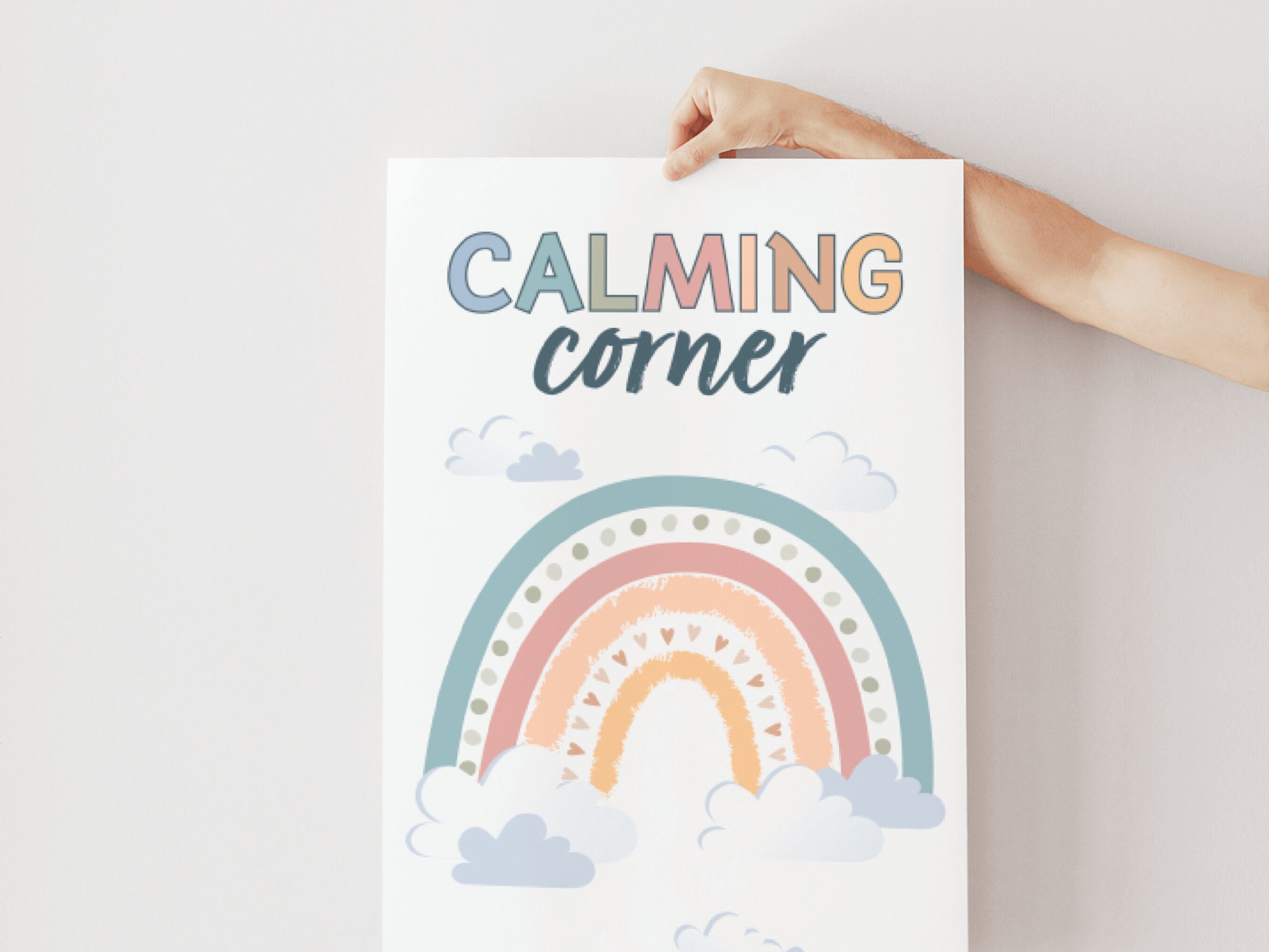 Calming Corner Poster Classroom Calm Down Decor Social Emotional Wall ...