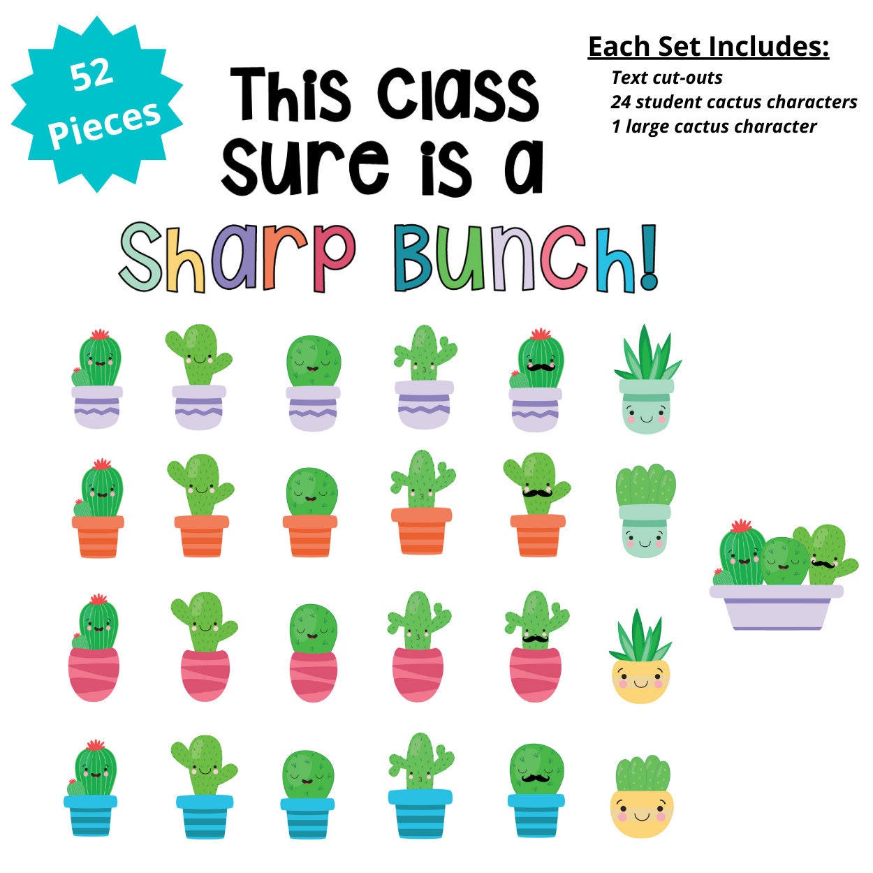 Cactus Decoration Set "this Class Sure is a Sharp Bunch!" | Back to ...