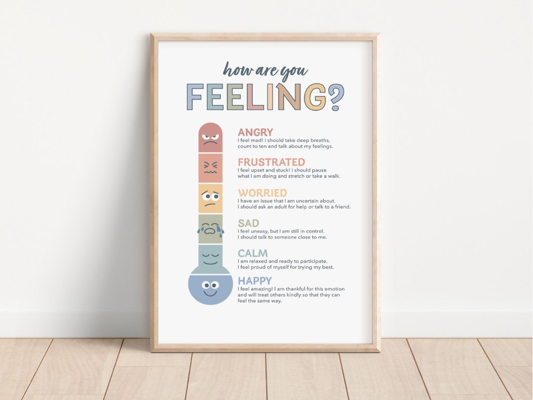 Calming Corner Poster Feelings Chart for Kids Classroom Calm Down Decor ...