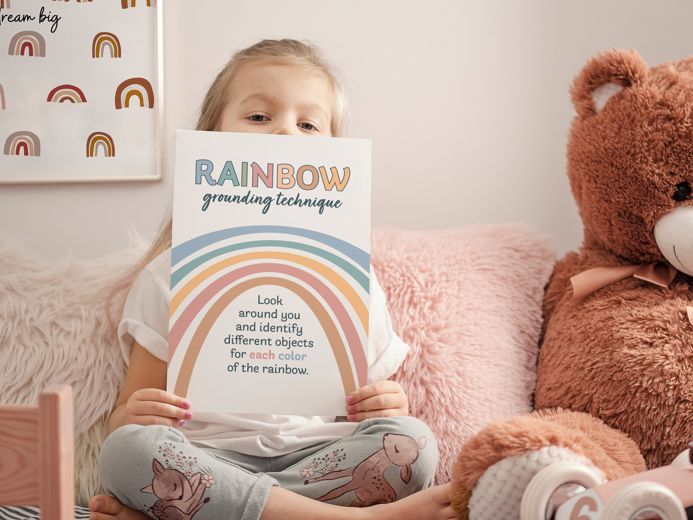 Calming Corner Poster Classroom Calm Down Rainbow Poster Classroom Wall ...