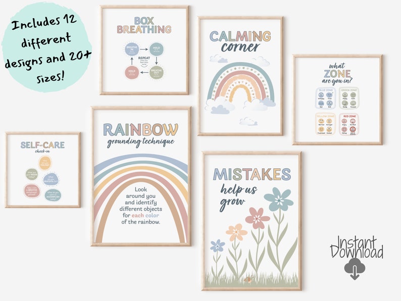 12 Calm Down Corner Posters Calm Down Kit Calming Decor Print Counselor ...