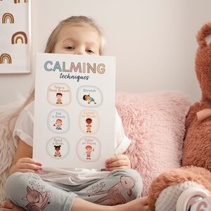 Calming Corner Poster Classroom Calm Down Decor Feelings Chart Boho ...