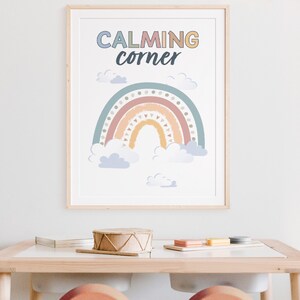 Calming Corner Poster Classroom Calm Down Decor Social Emotional Wall ...